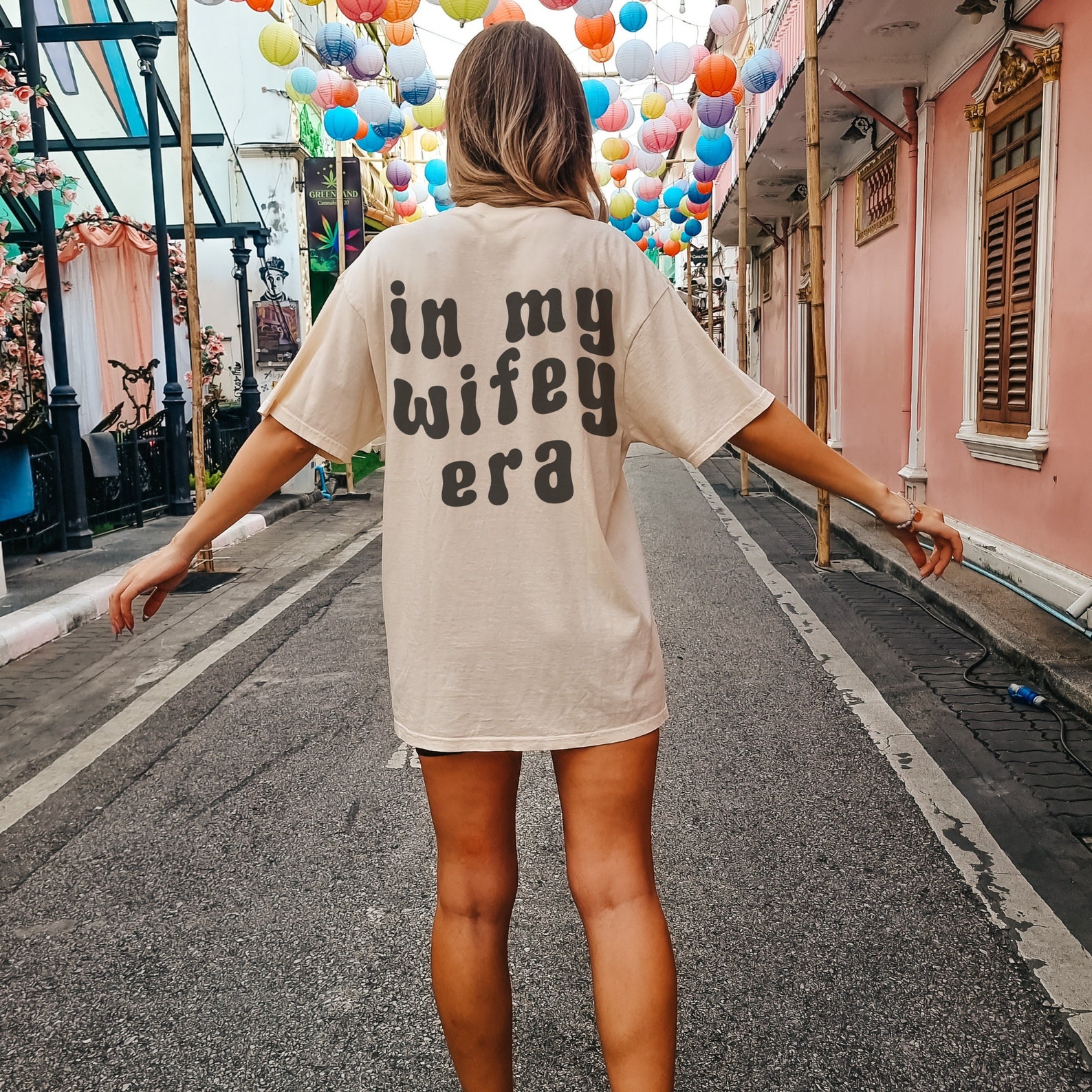 In My Wifey Era Shirt Comfort Colors Bride Shirt Words on Back Oversized Shirt It's Giving Wifey ...