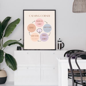 Therapist Calming Corner Office Decor, Deep Breathing Wall Art, School ...