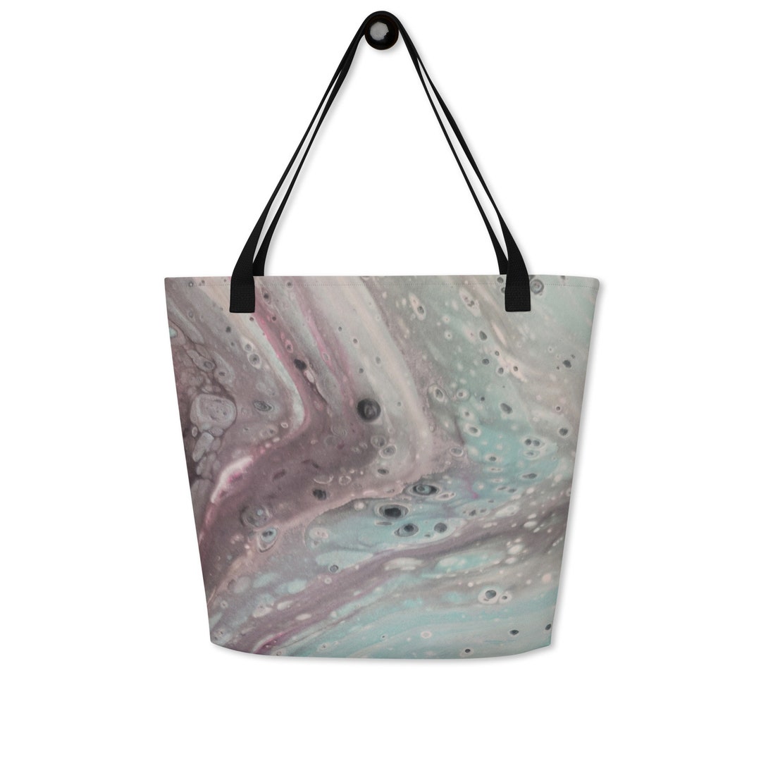 Mrose Art Original Abstract Art Inspired Large Tote Bag With Pocket - Etsy