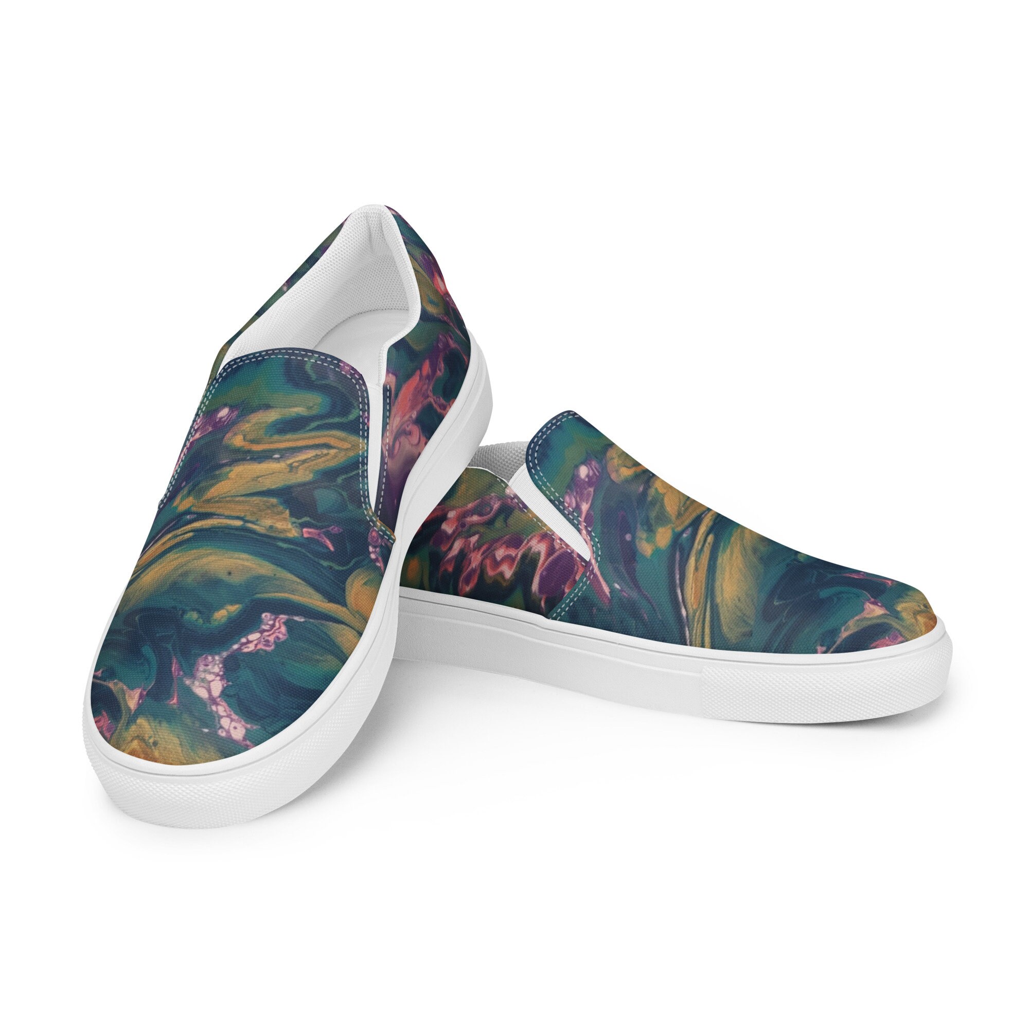 Mrose Art Kisses Original Abstract Art Inspired Women’s Slip-on Canvas ...