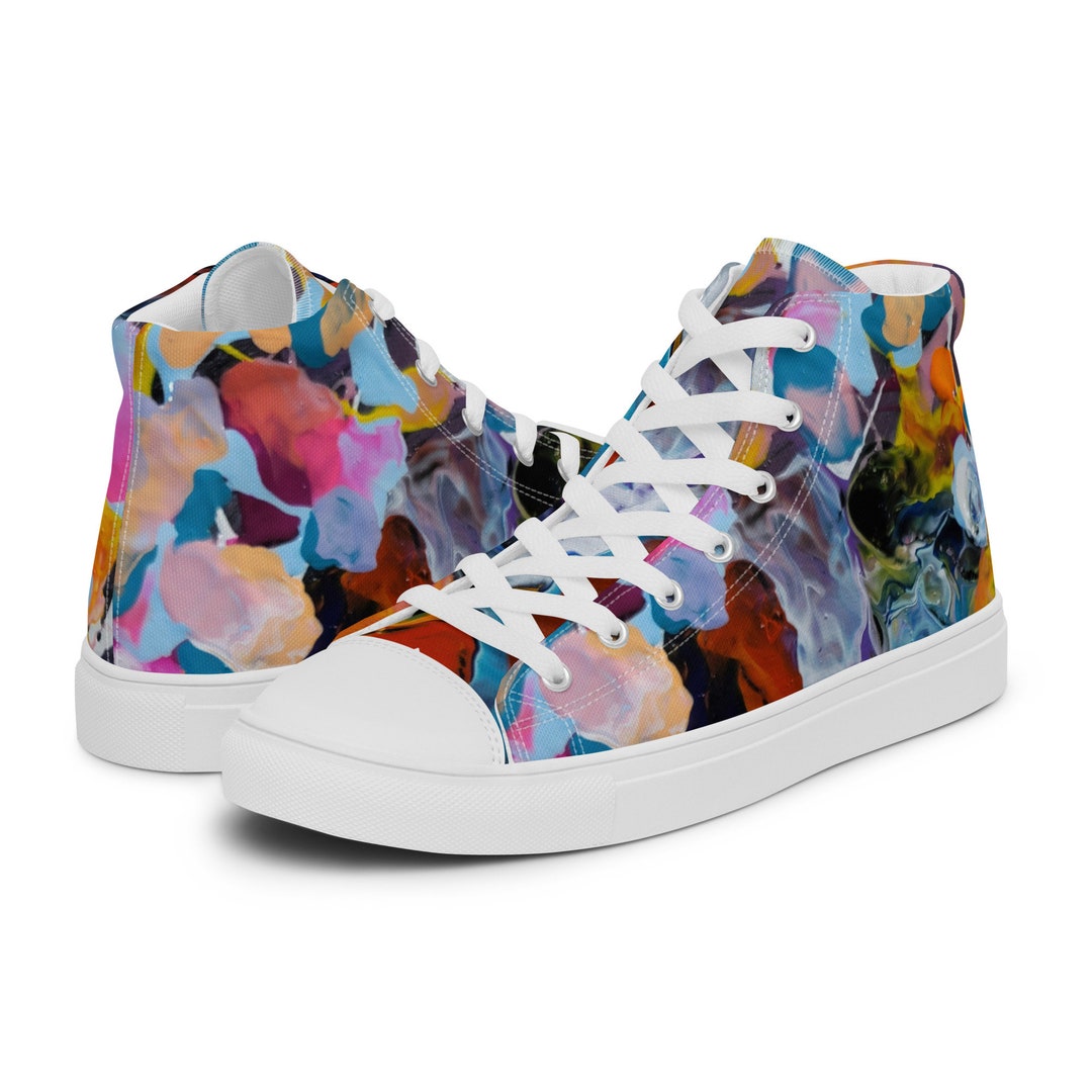 Mrose Art Splat Original Abstract Art Men’s High Top Canvas Shoes - Etsy