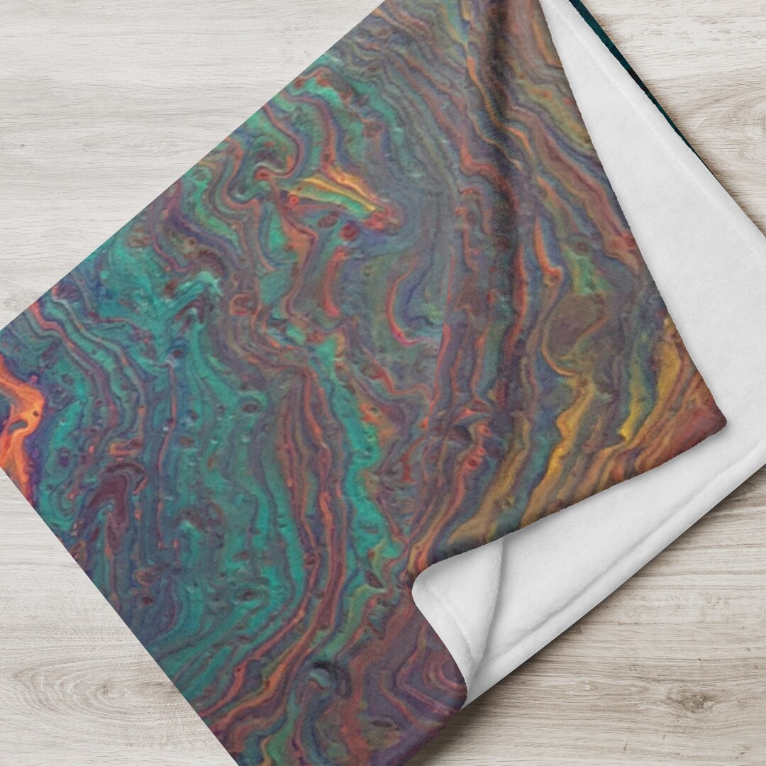 Mrose Art the Fire Within Original Abstract Art Inspired Throw Blanket ...