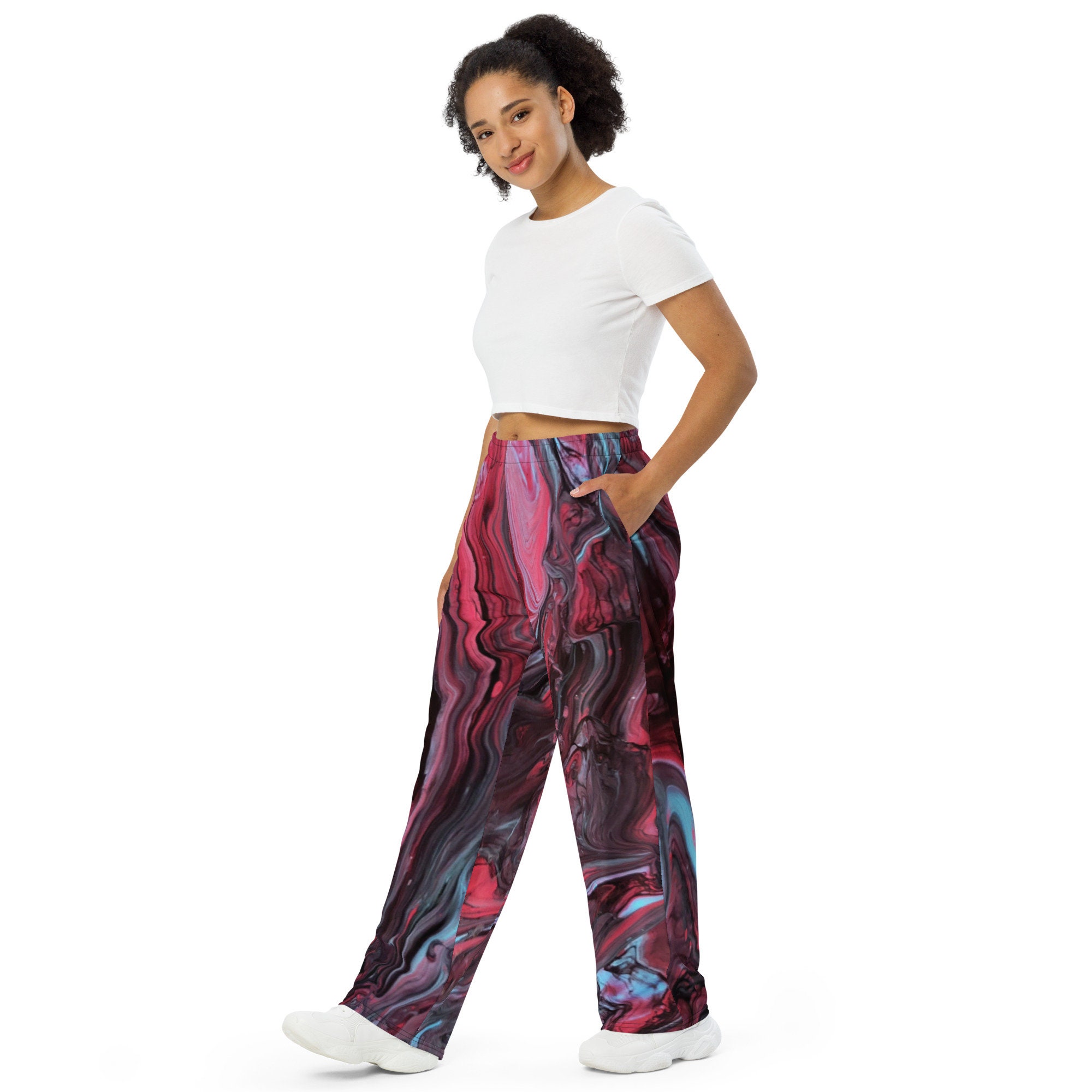 Mrose Art BRB Original Abstract Art Inspired Unisex Wide Leg Pants - Etsy