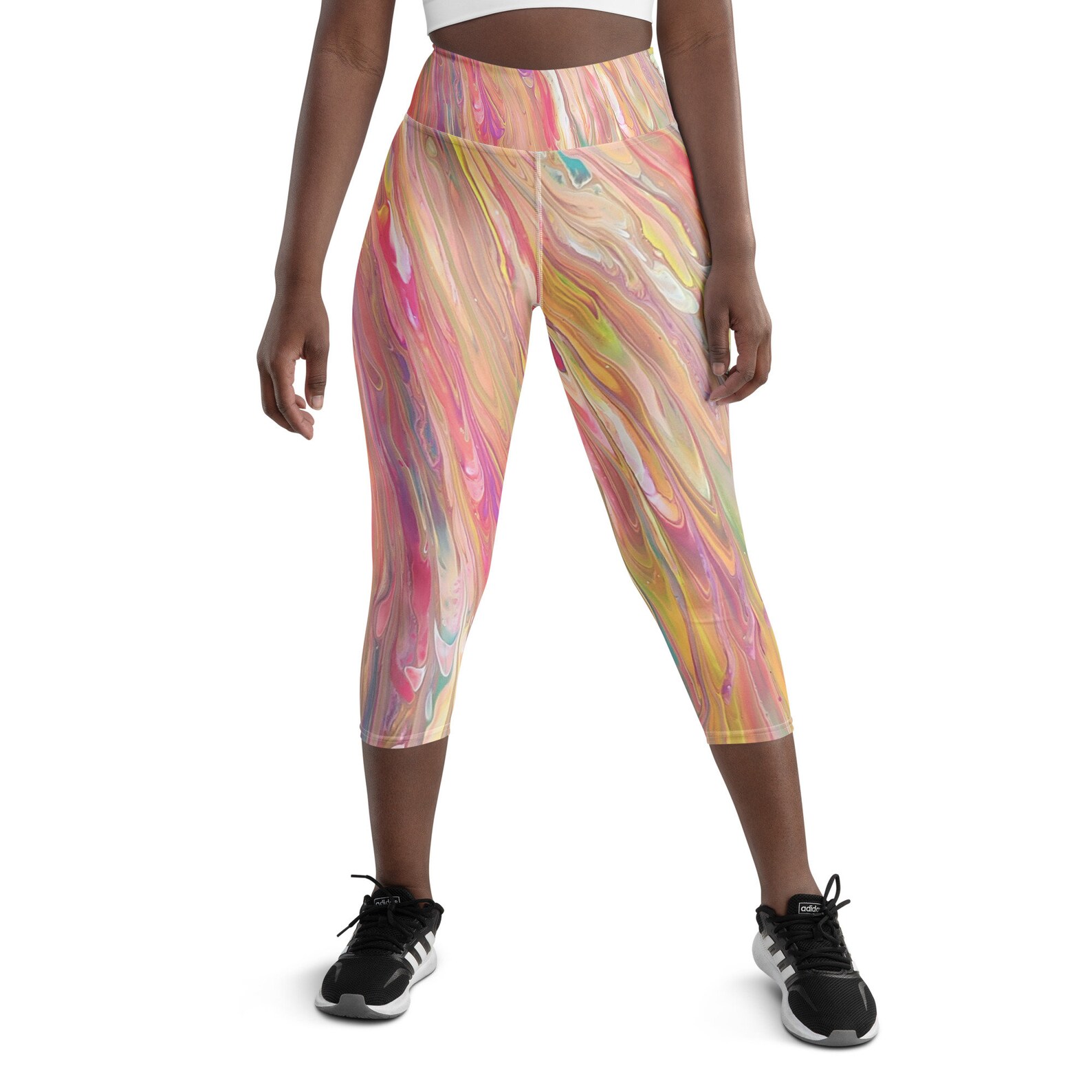 Mrose Art Original Abstract Art Inspired Yoga Capri Leggings - Etsy