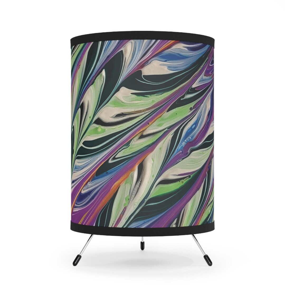 Mrose Art Original Tripod Lamp, With High-res Printed Shade - Etsy