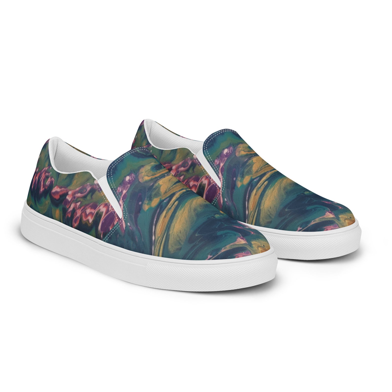 Mrose Art Kisses Original Abstract Art Inspired Women’s Slip-on Canvas ...