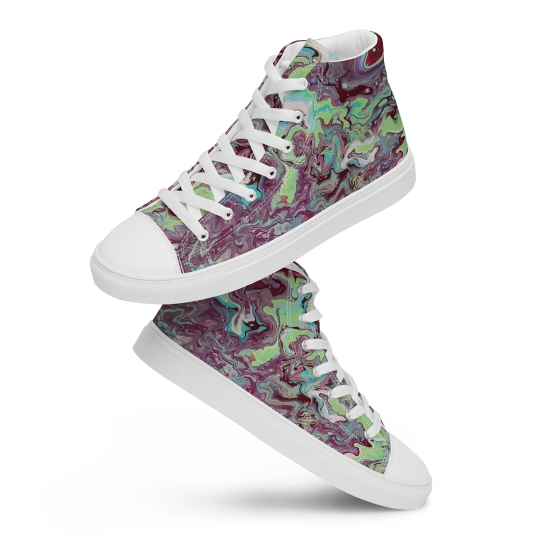 Mrose Art in a Haze Original Abstract Art Inspired Women’s High Top ...