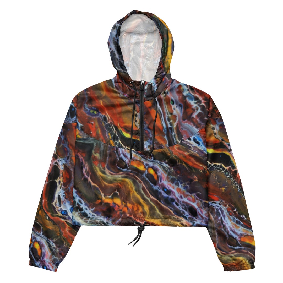 Mrose Art Original Abstract Art Inspired Womens Cropped Windbreaker - Etsy