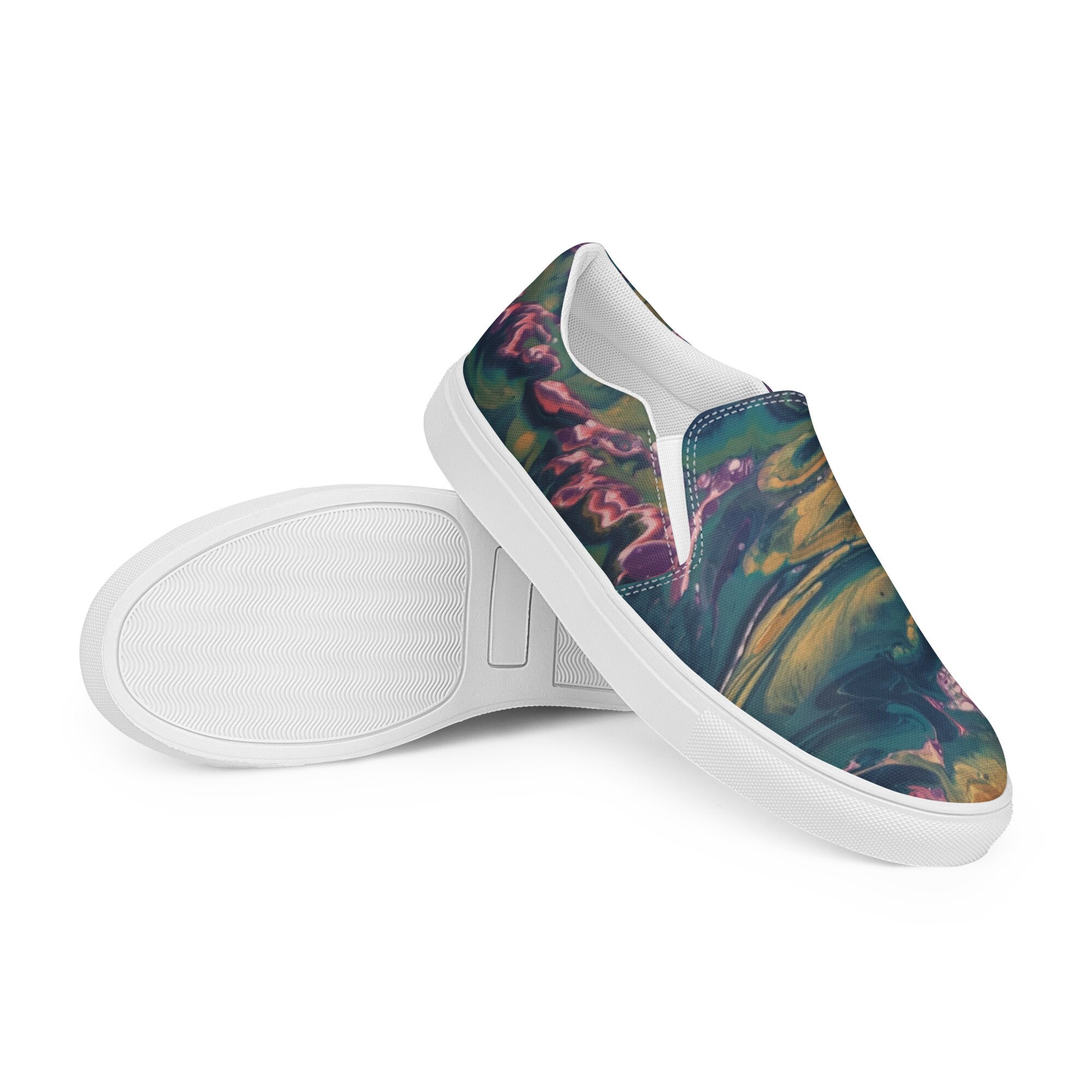 Mrose Art Kisses Original Abstract Art Inspired Women’s Slip-on Canvas ...