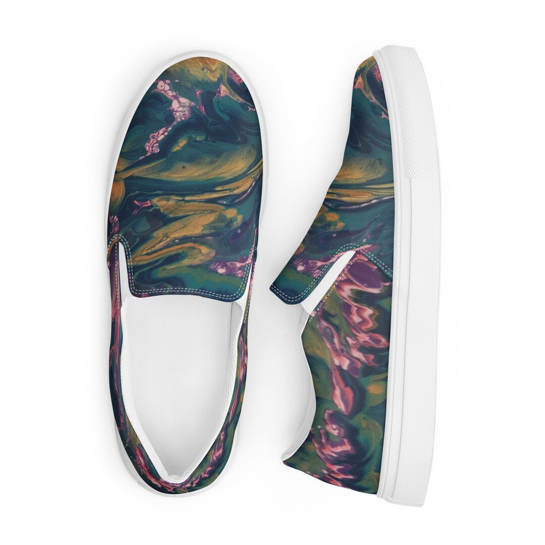 Mrose Art Kisses Original Abstract Art Inspired Women’s Slip-on Canvas ...