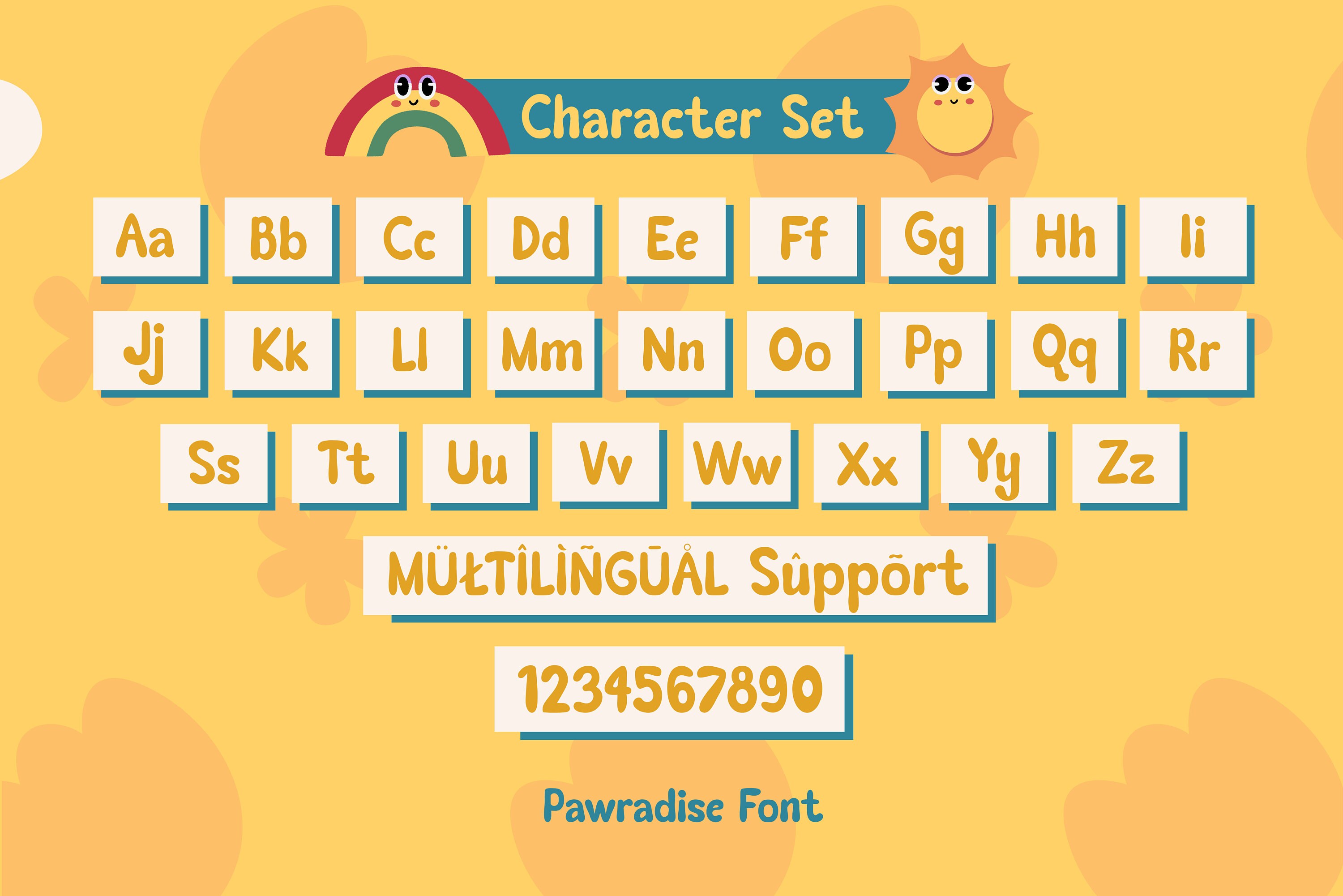 PAW Animal Font Cute Pet Shop Font Groovy Cute Animal Sticker Font ...