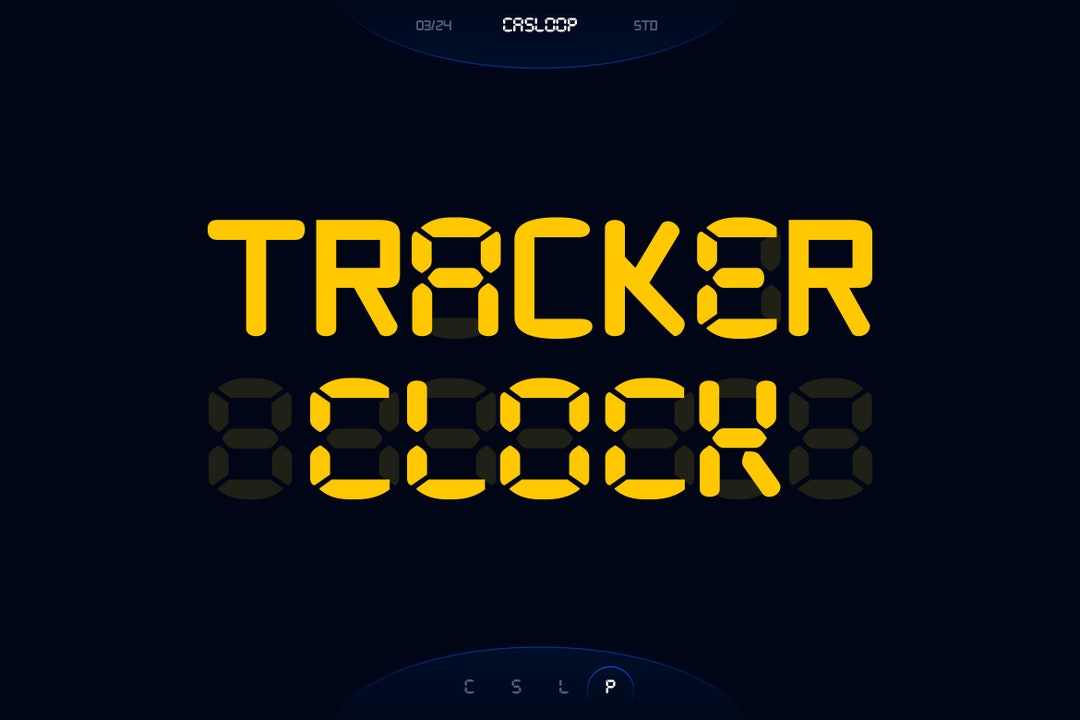 Tracker Clock Digital Watch Font Modern Clock Scifi Font Geometric Font ...