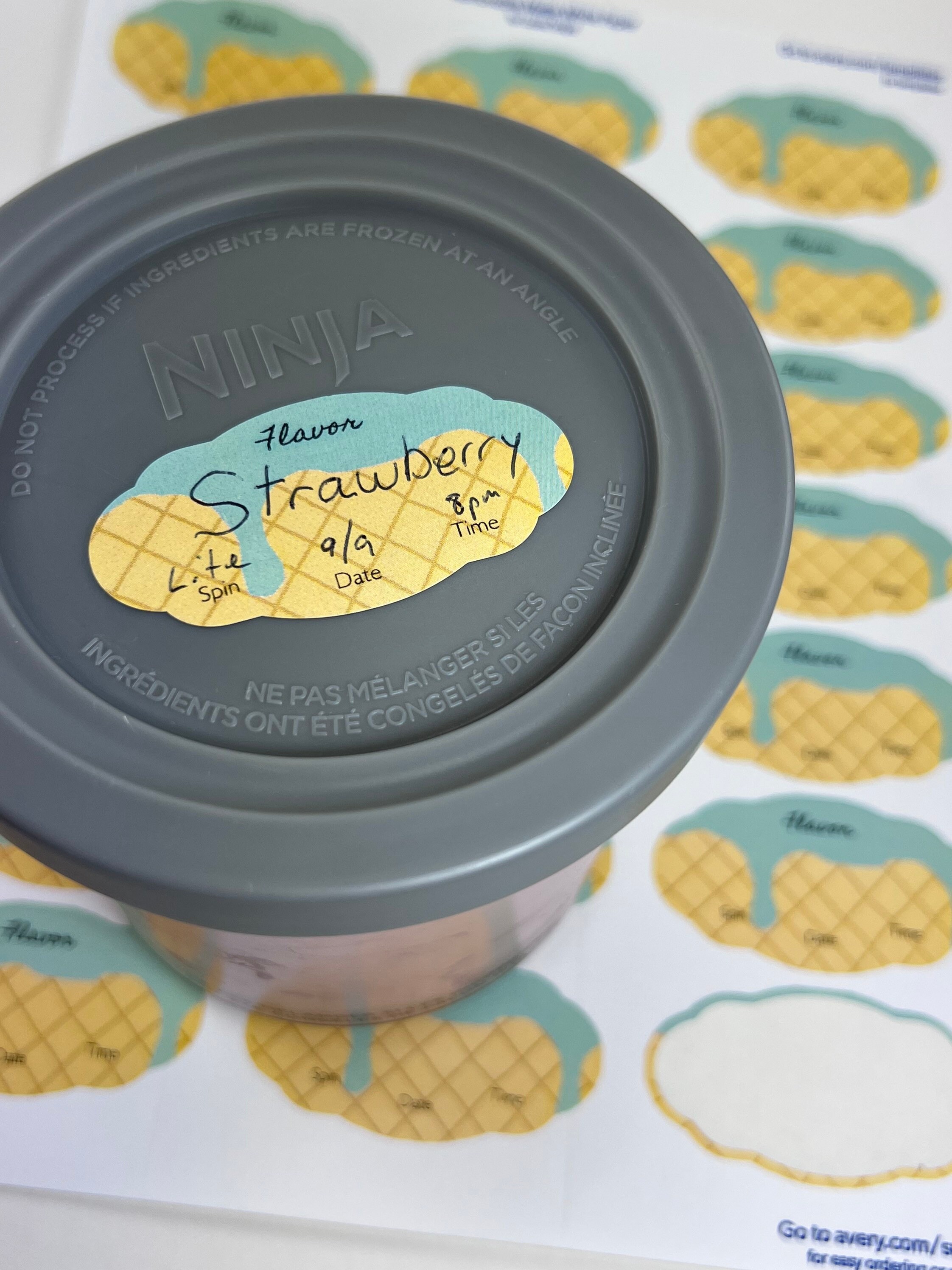 Removable Label Stickers for Ninja Creami Ice Cream Pint, Food Labels ...