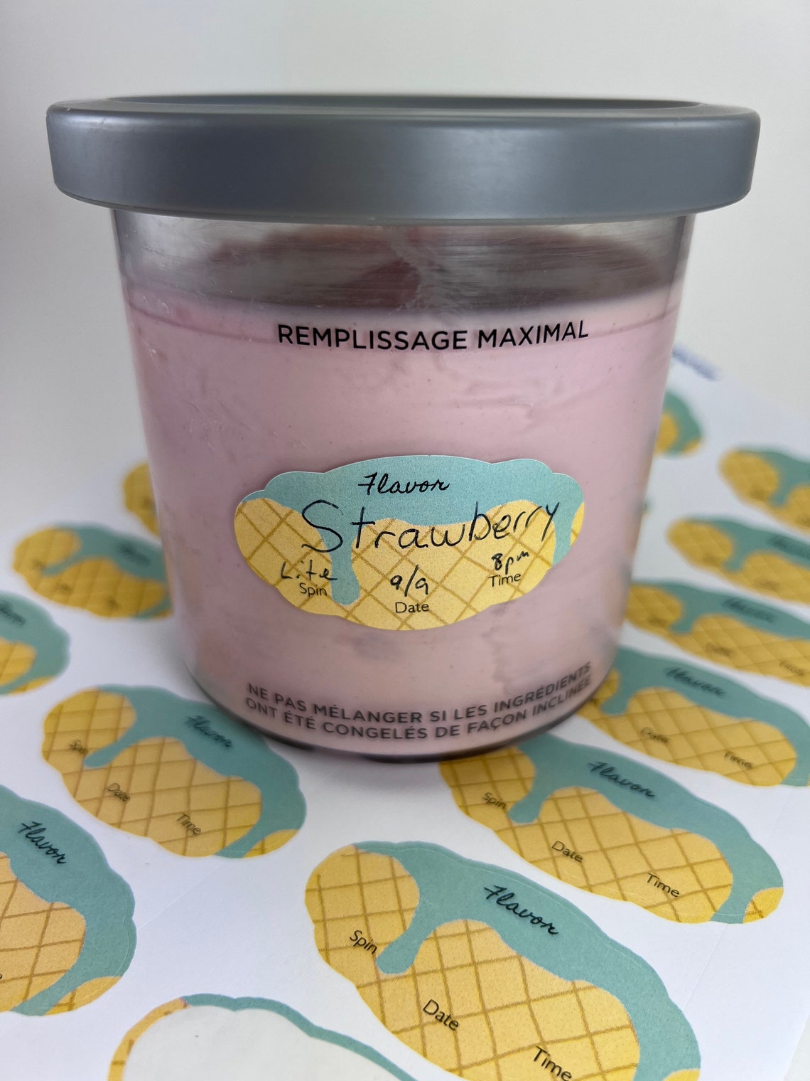 Removable Label Stickers for Ninja Creami Ice Cream Pint, Food Labels ...