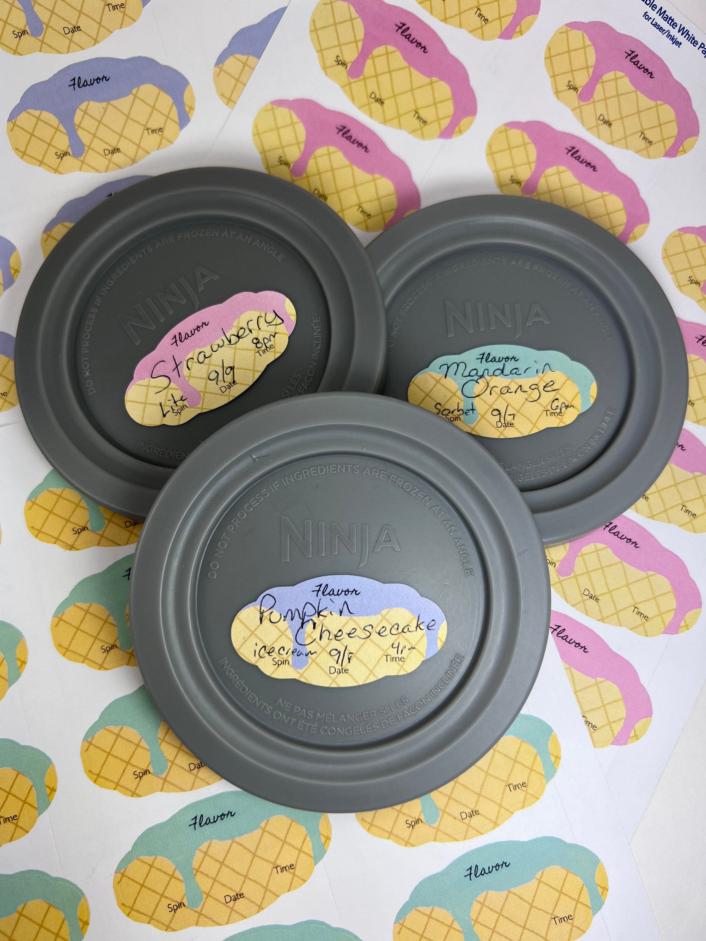 Removable Label Stickers for Ninja Creami Ice Cream Pint, Food Labels ...