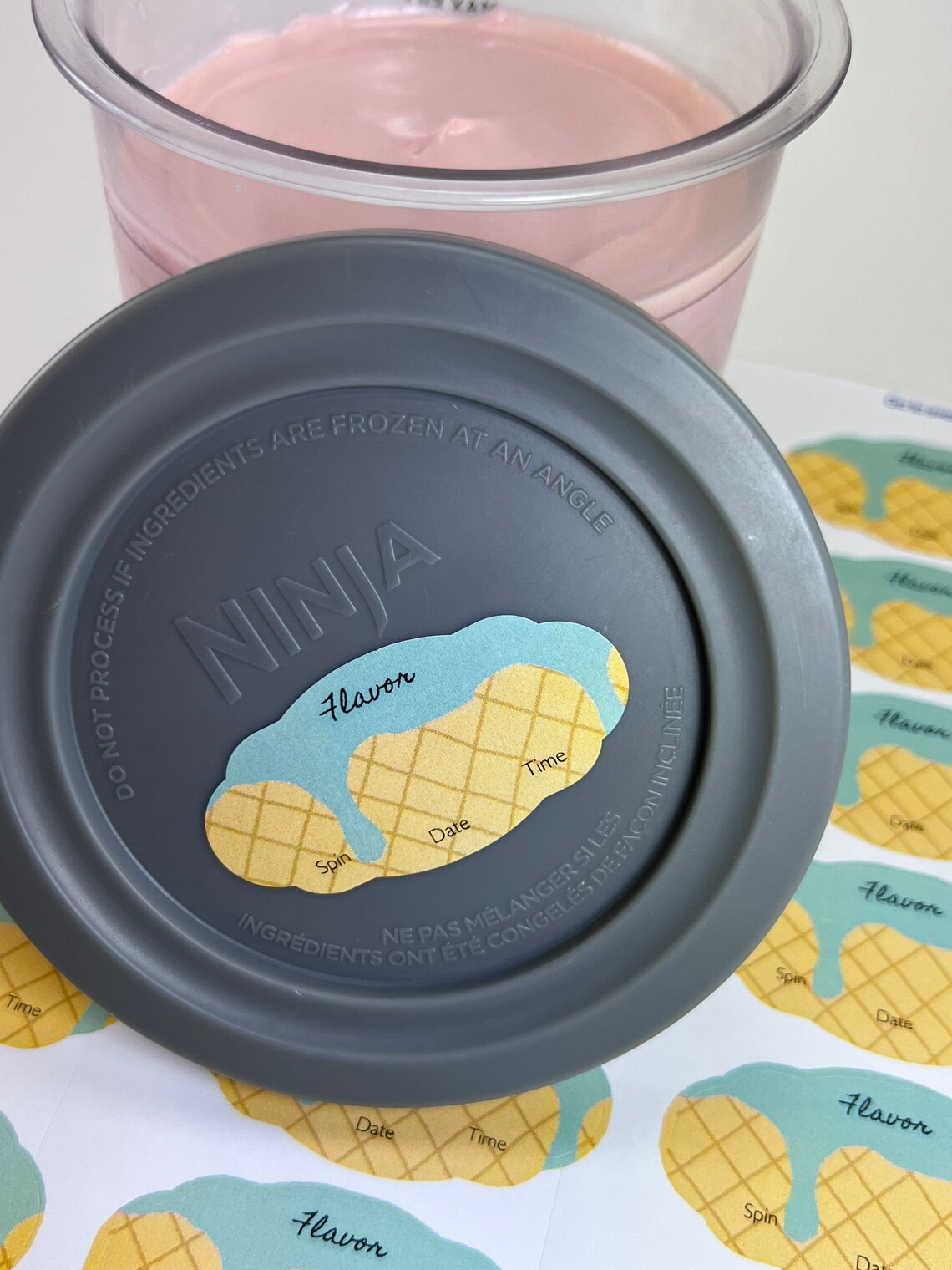 Removable Label Stickers for Ninja Creami Ice Cream Pint, Food Labels ...