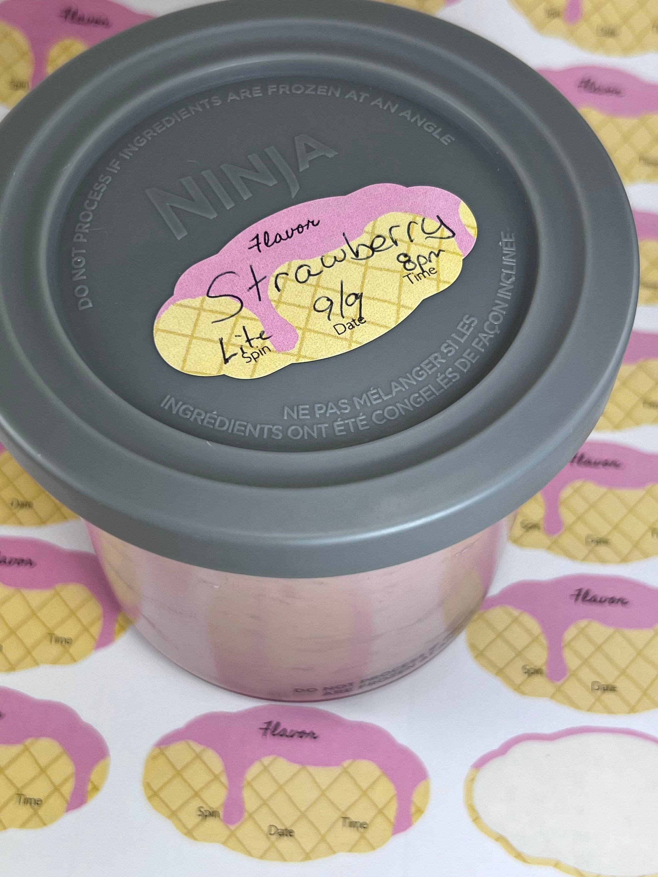 Removable Label Stickers for Ninja Creami Ice Cream Pint, Food Labels ...