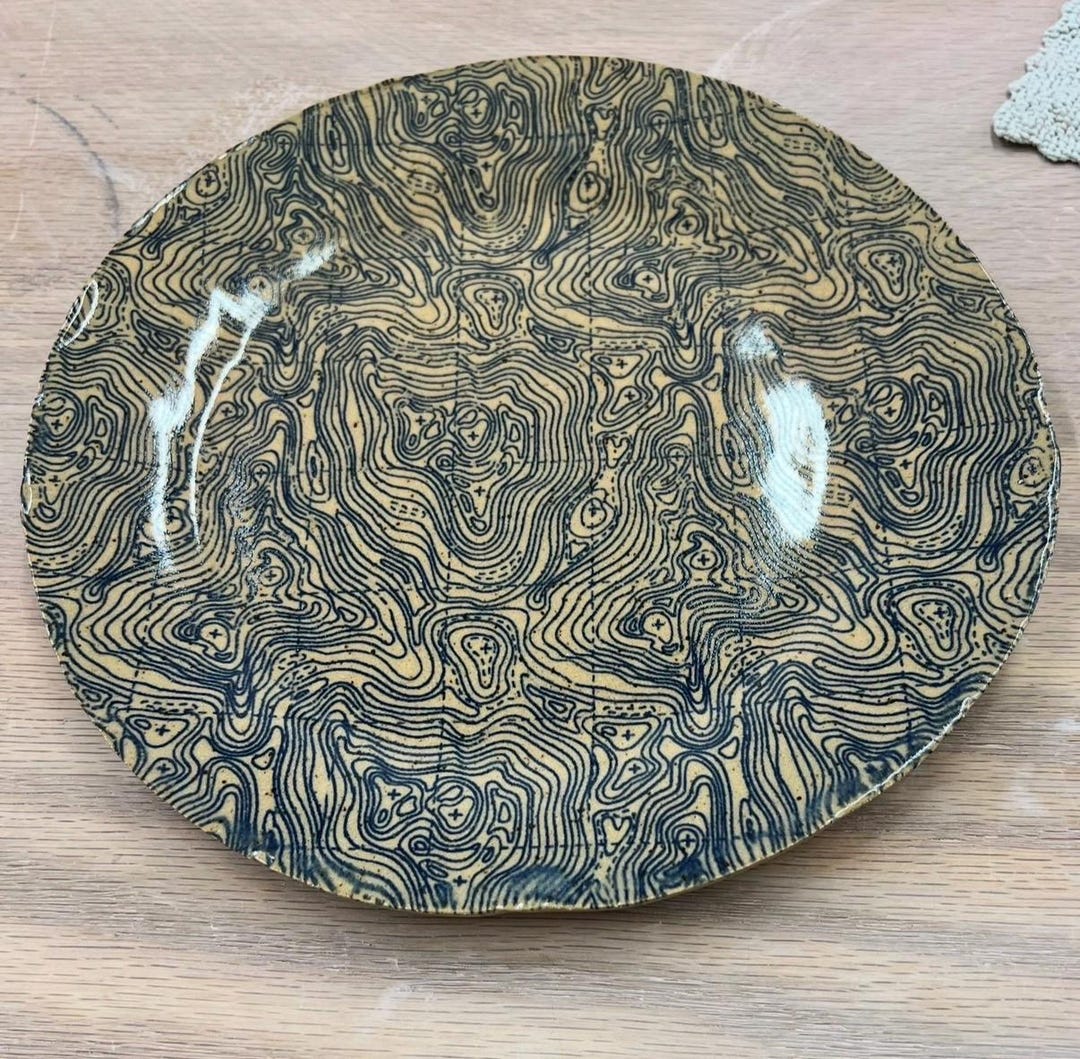 Topographical Map Dinner Plate #2 - Etsy