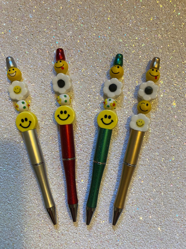 Smiley Face Beaded Ink Pens - Etsy