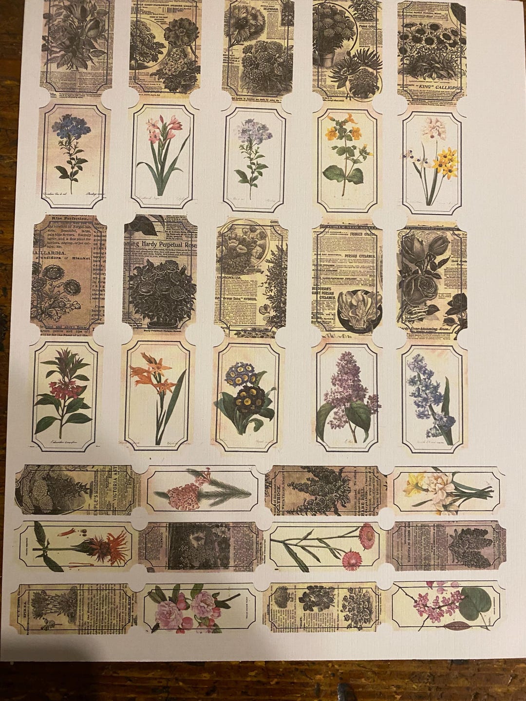 Floral Junk Journal Tickets - Etsy