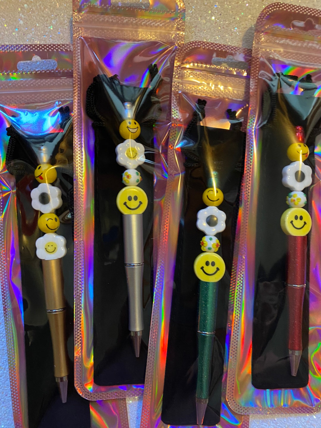 Smiley Face Beaded Ink Pens - Etsy