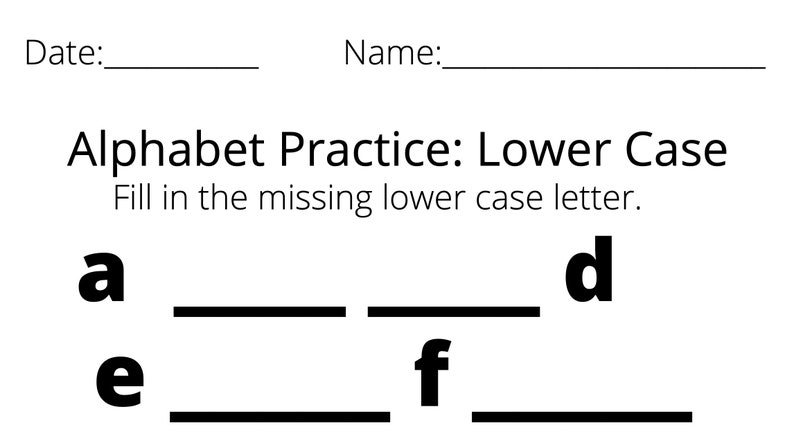 Upper Case and Lower Case Alphabet Practice - Etsy