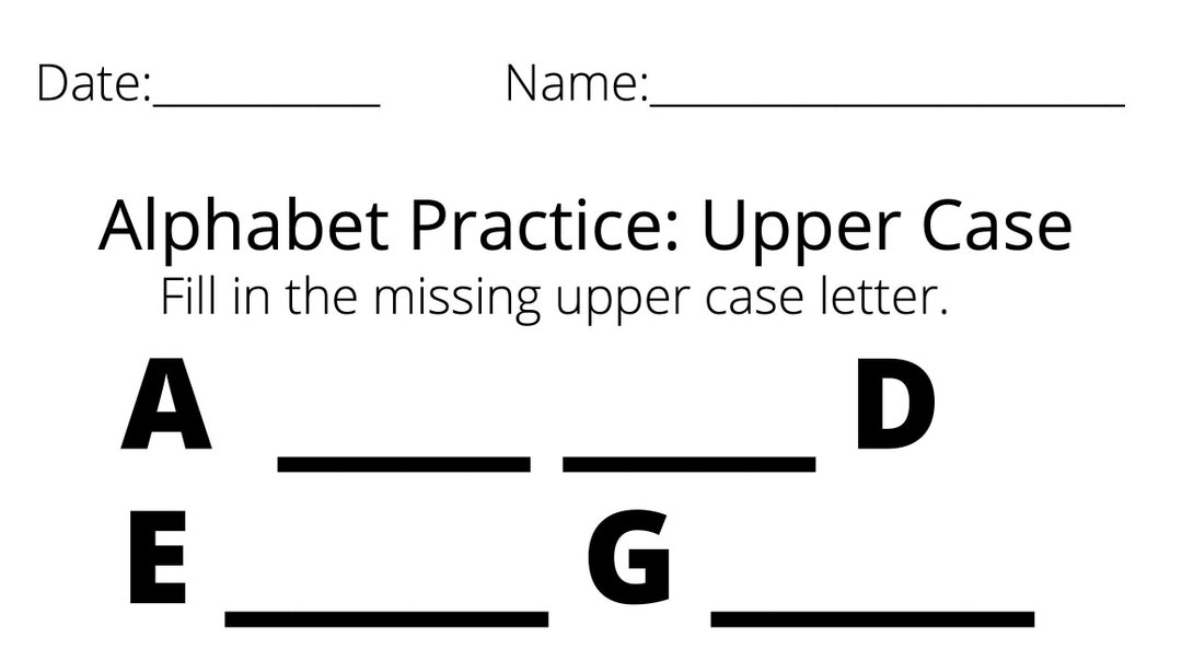 Upper Case and Lower Case Alphabet Practice - Etsy