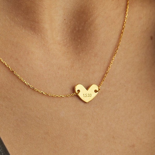 Custom Heart Necklace - Etsy