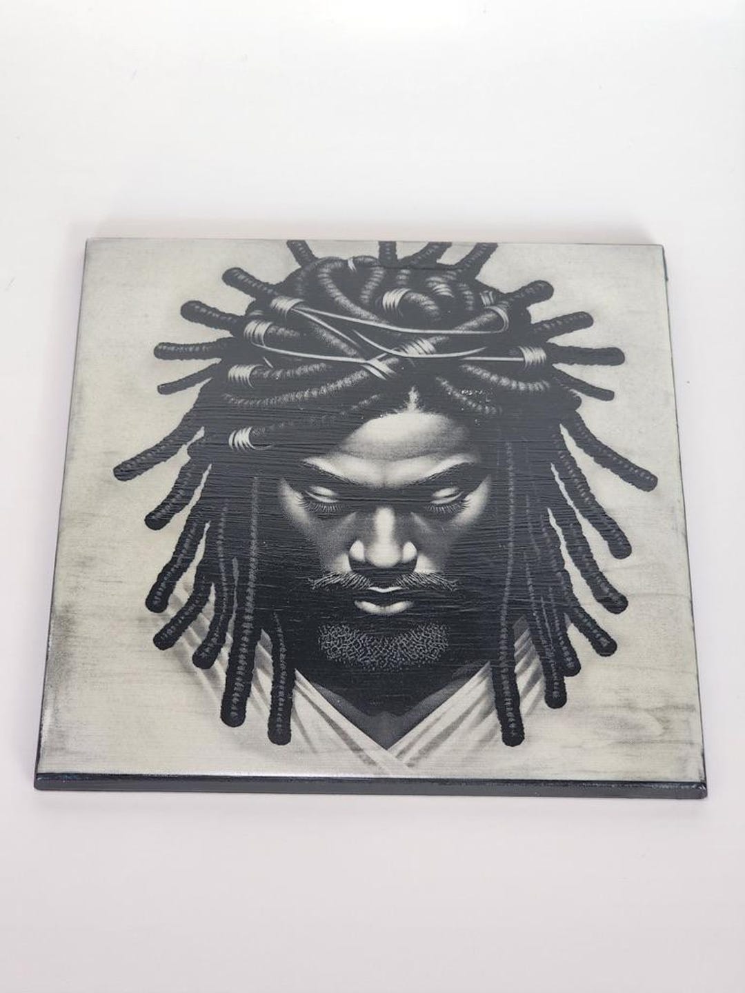 Afro Samurai Warrior Art | Black Warrior Decor | Modern Engraved Tile ...