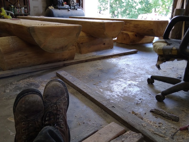 Live Edge Log Bench - Etsy