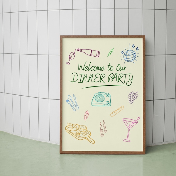 Dinner Party Poster - Etsy