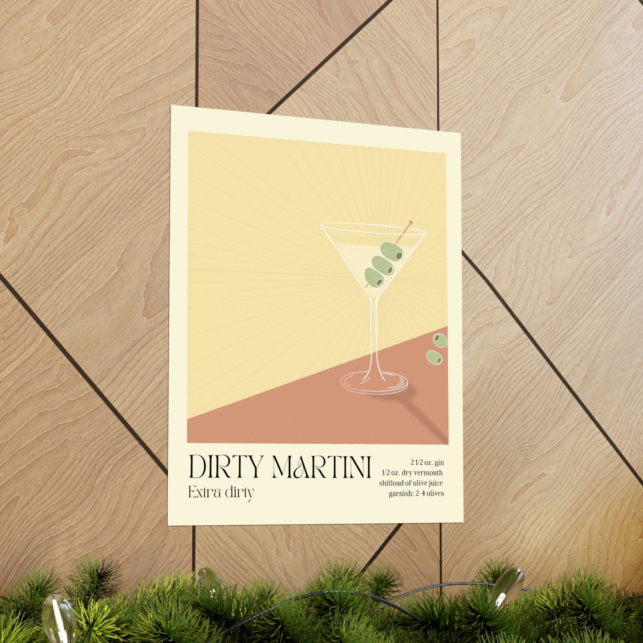 Dirty Martini Poster Cocktail Poster Cocktail Recipe Poster - Etsy