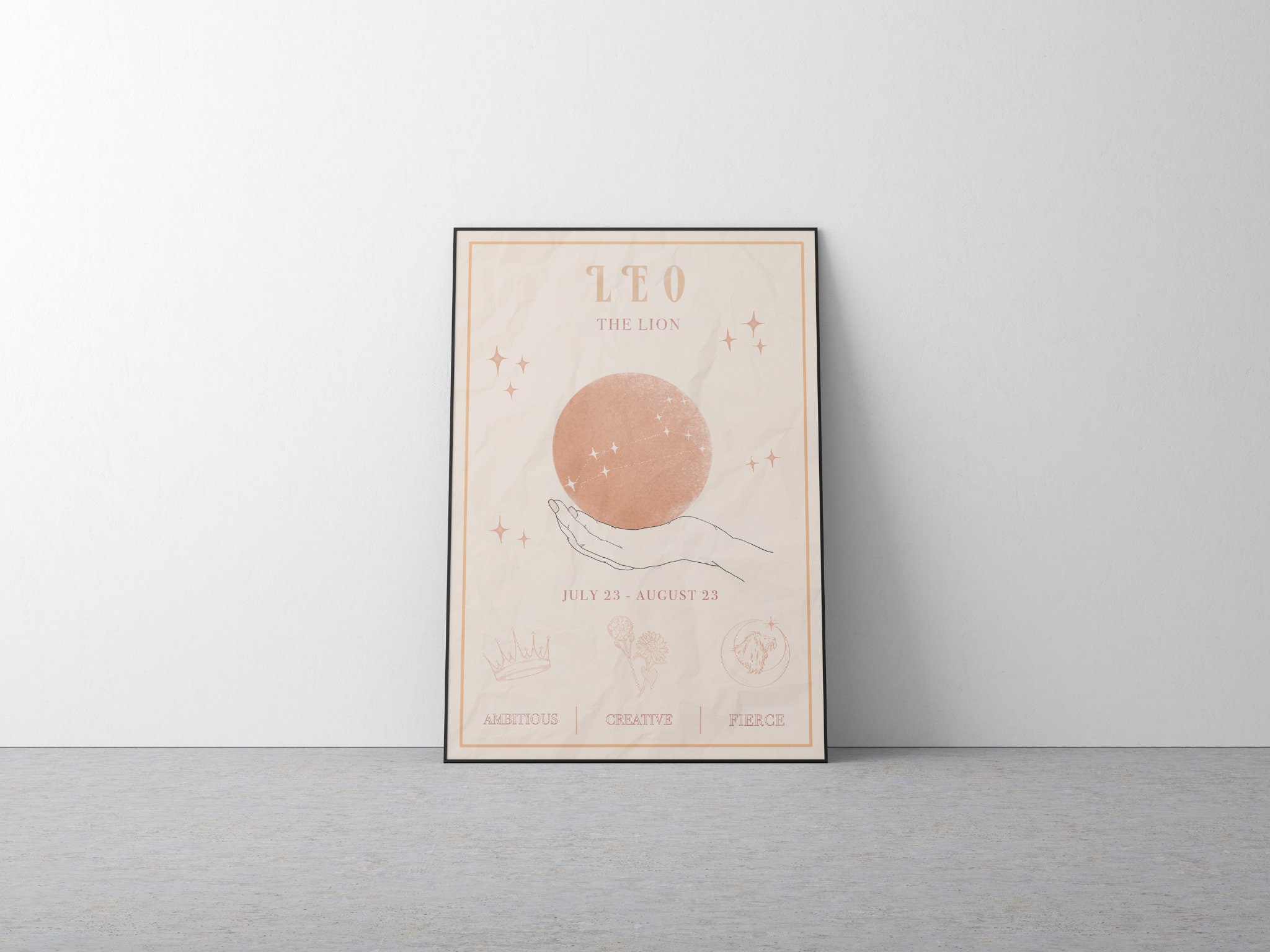 Leo Zodiac Poster, Zodiac Art, Zodiac Gifts, - Etsy