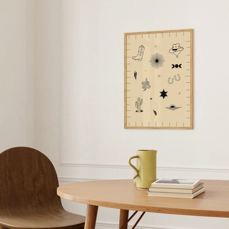 Western Theme Poster, Cowgirl Theme Poster, Wild West Wall Art, Desert ...