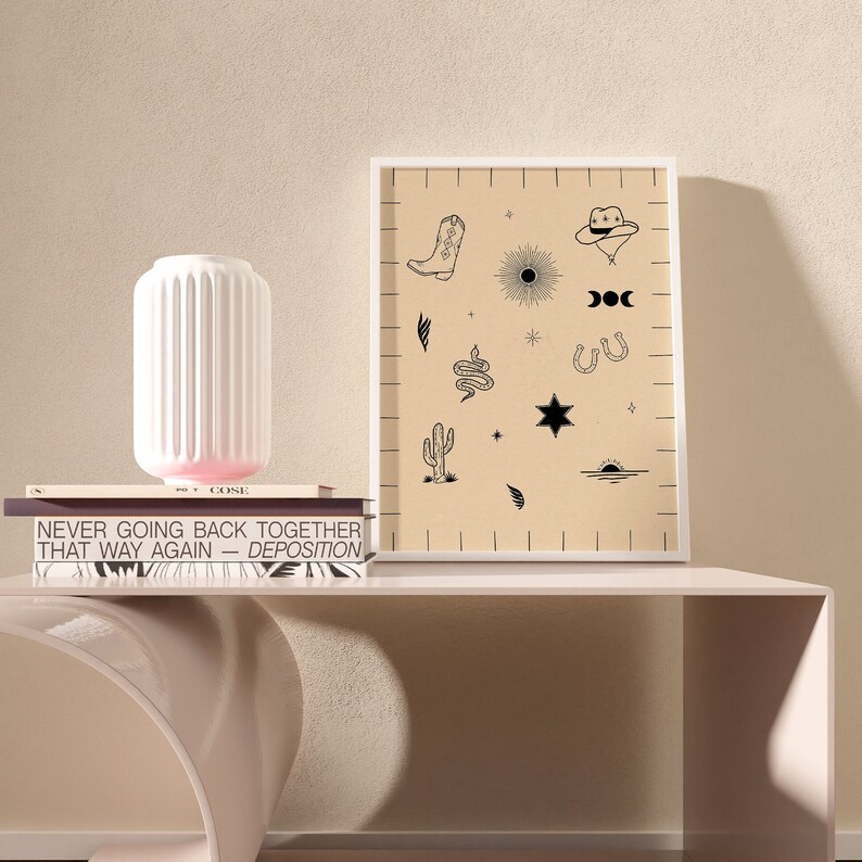 Western Theme Poster, Cowgirl Theme Poster, Wild West Wall Art, Desert ...