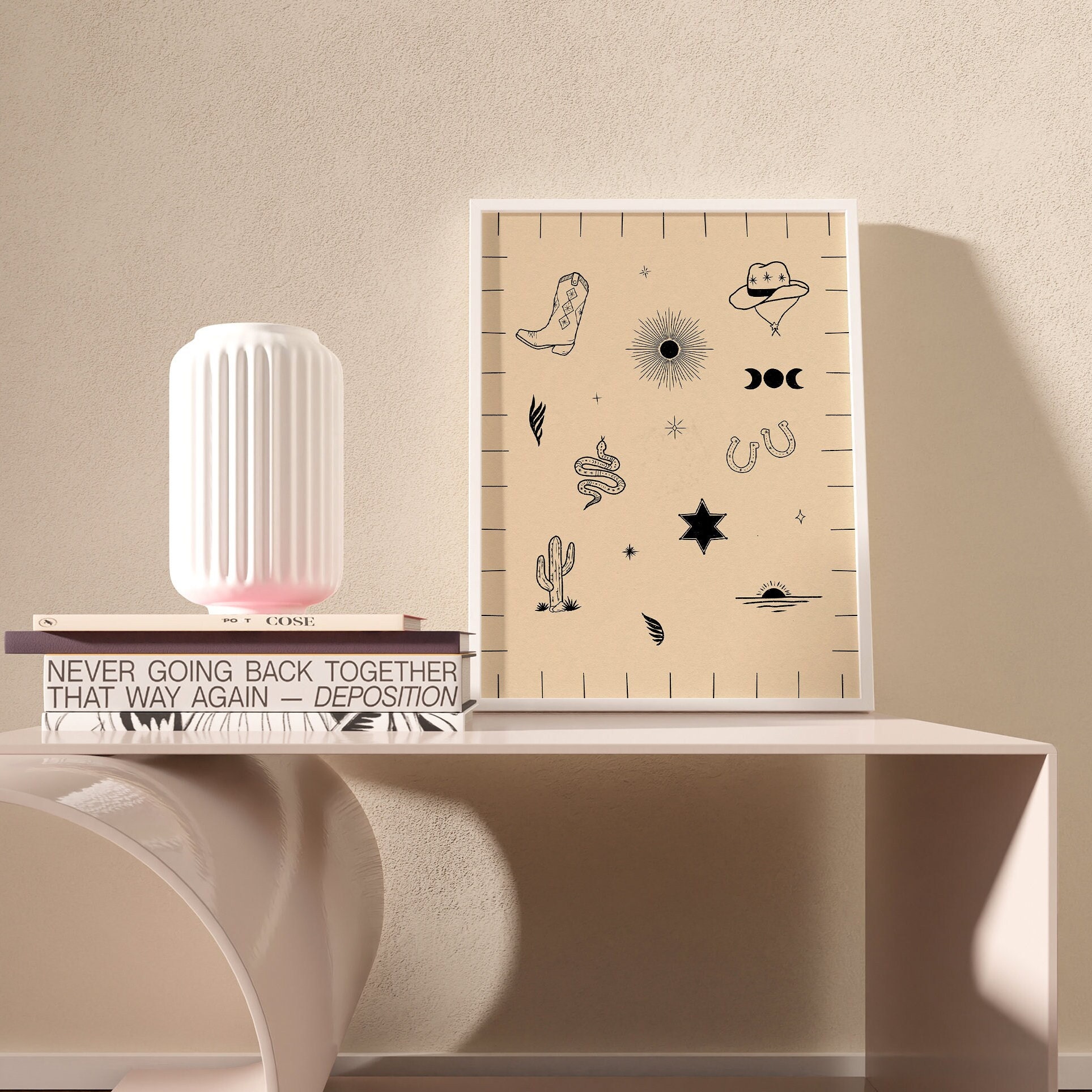 Western Theme Poster, Cowgirl Theme Poster, Wild West Wall Art, Desert ...