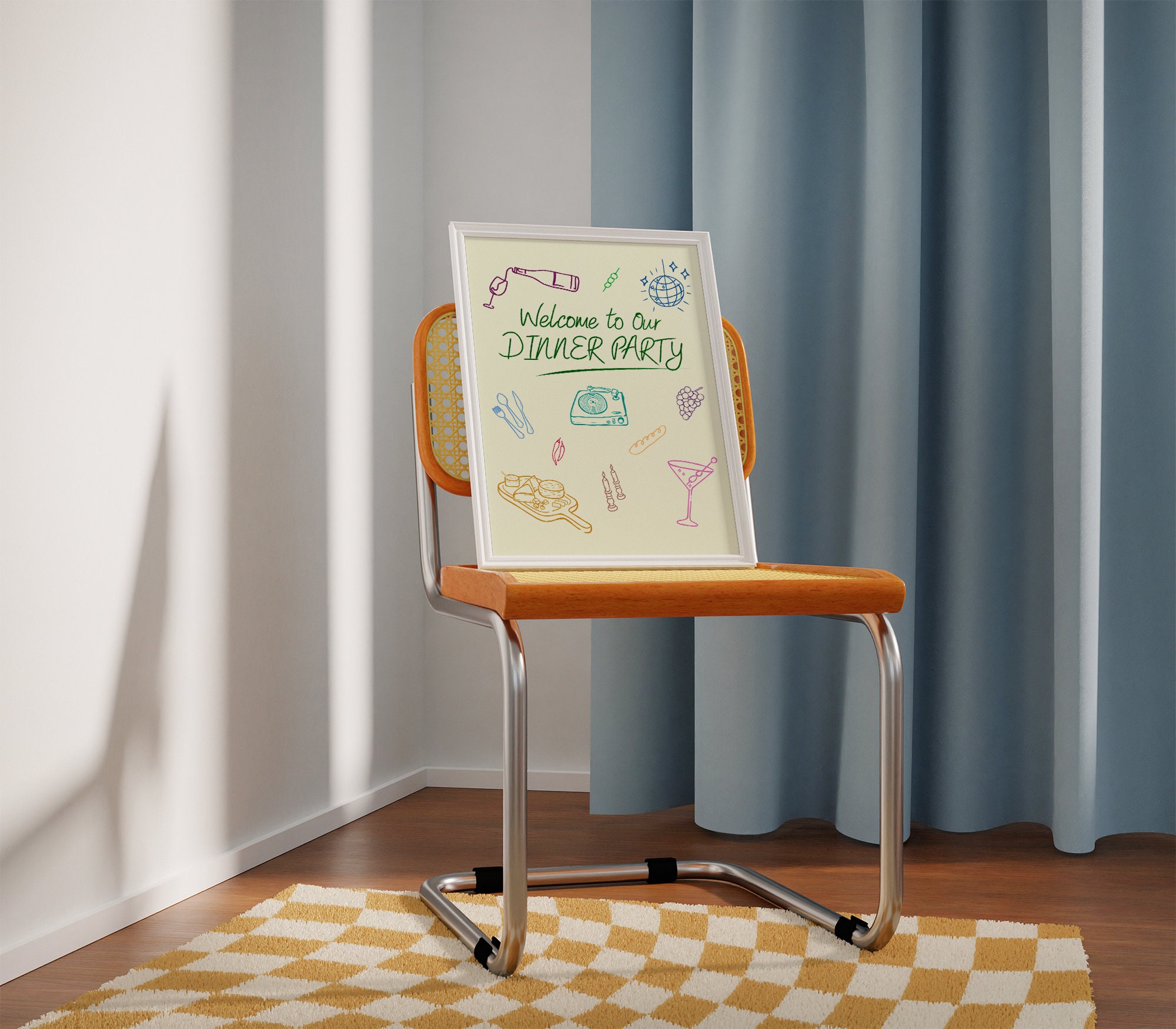 Dinner Party Poster, Dinner Party Print, Kitchen Wall Art, Food Print ...