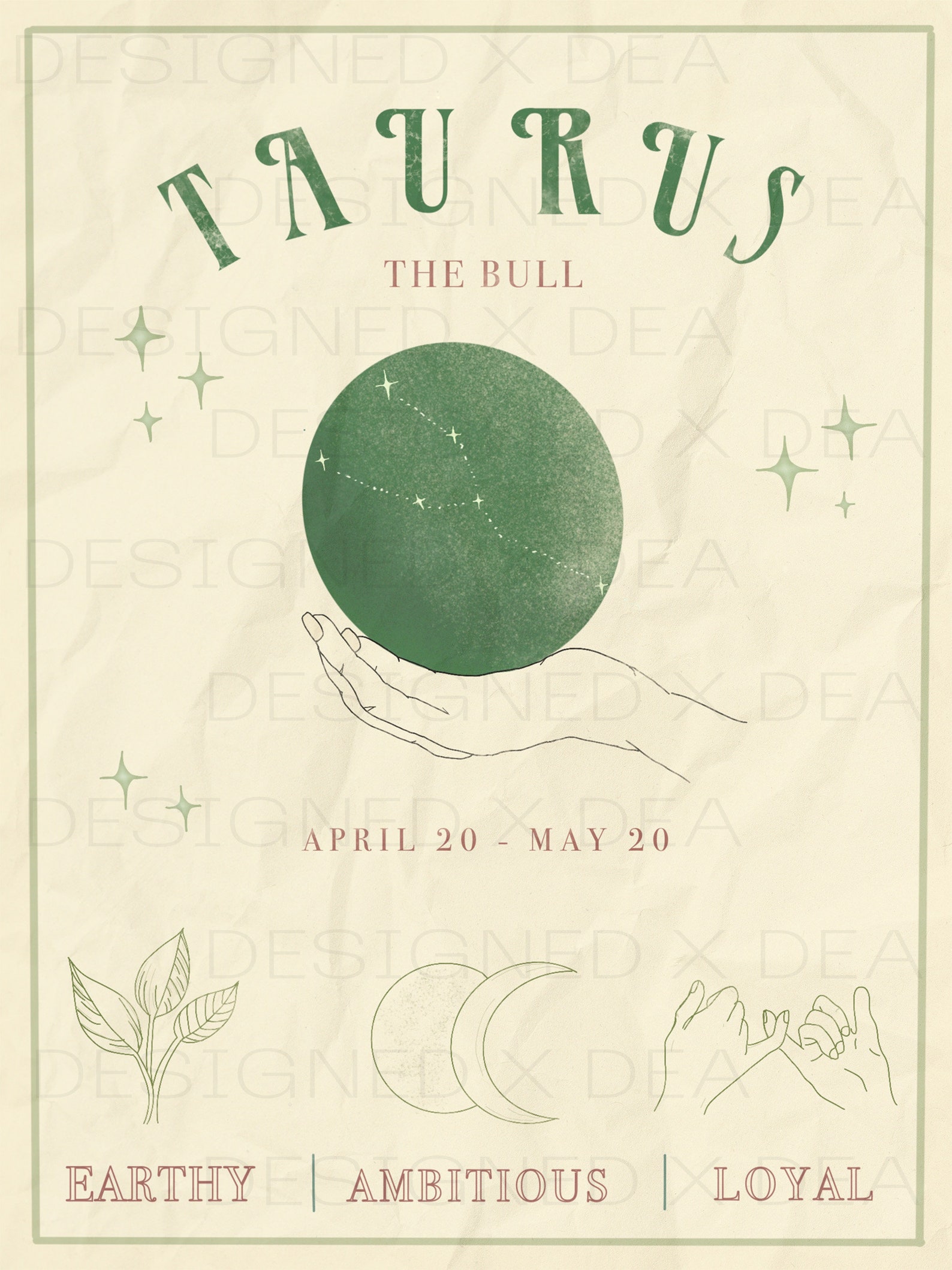 Taurus Zodiac Poster, Zodiac Art, Zodiac Gifts, Astrology Poster, - Etsy