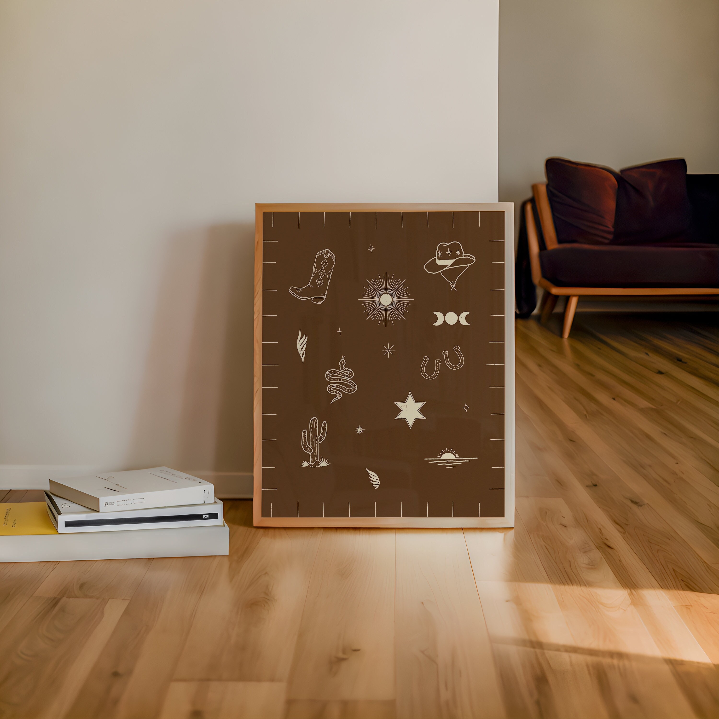 Western Theme Poster, Cowgirl Theme Poster, Wild West Wall Art, Desert ...