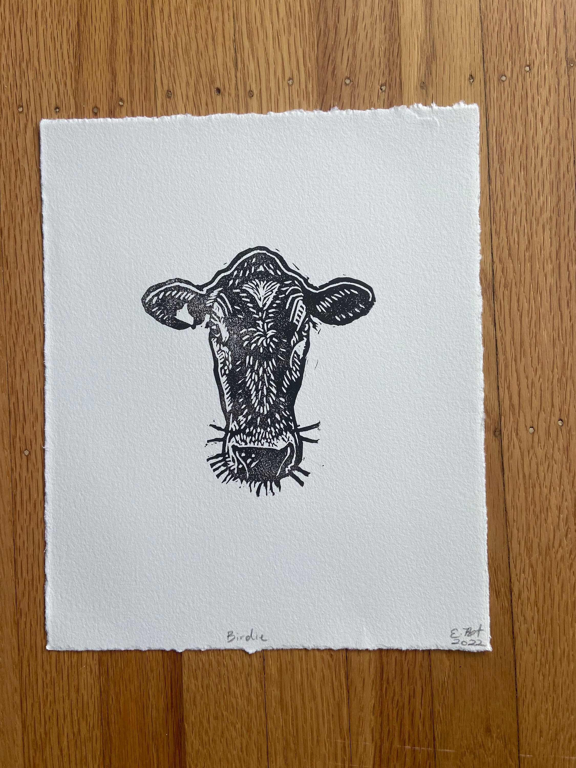 Linocut Print Jersey Cow - Etsy