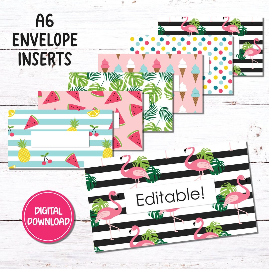A6 Budget Binder Envelopes | Summer Theme, Editable (PDF Download) - Etsy