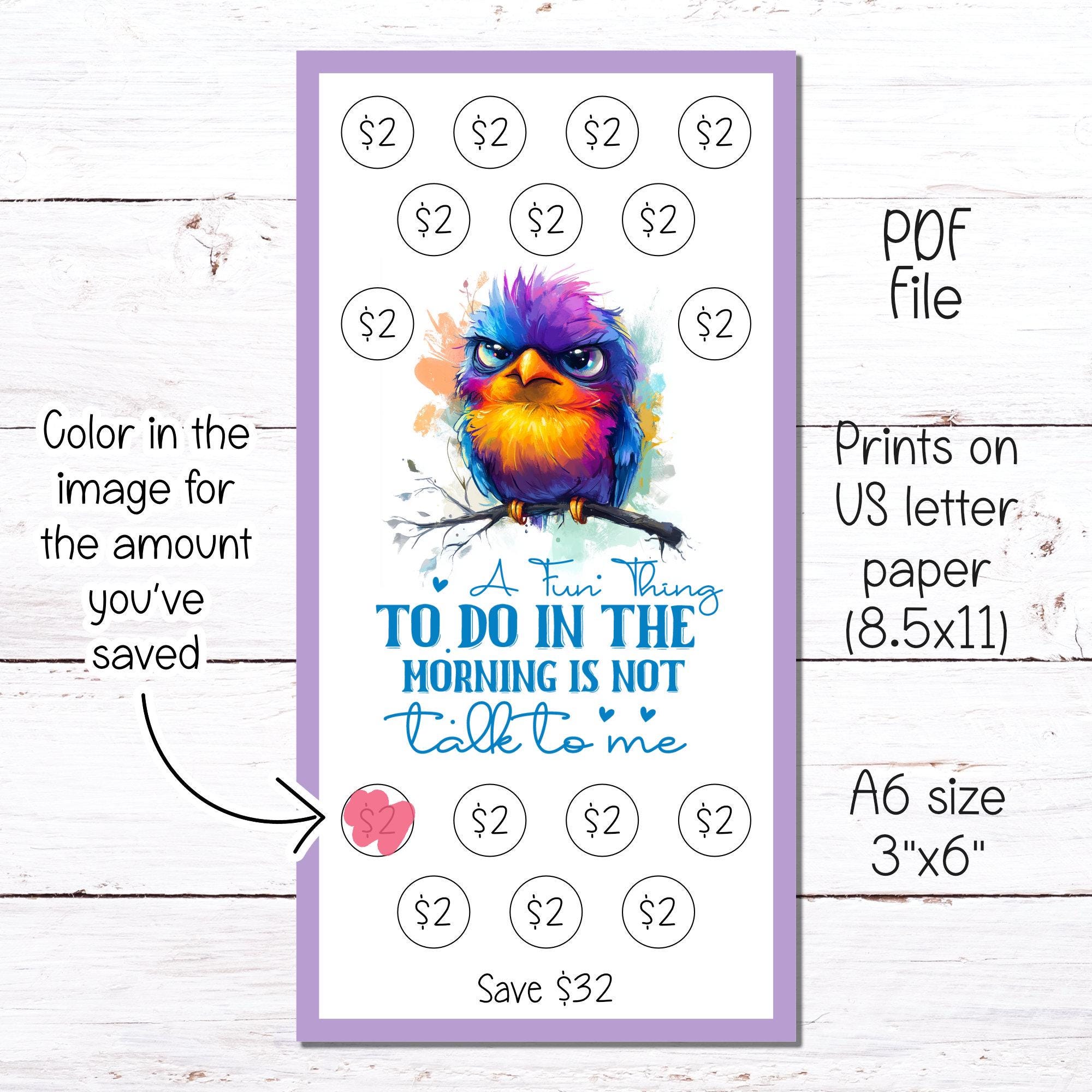 Grouchy Birds Savings Challenge Tracker | A6 Mini, Set of 3 (PDF ...