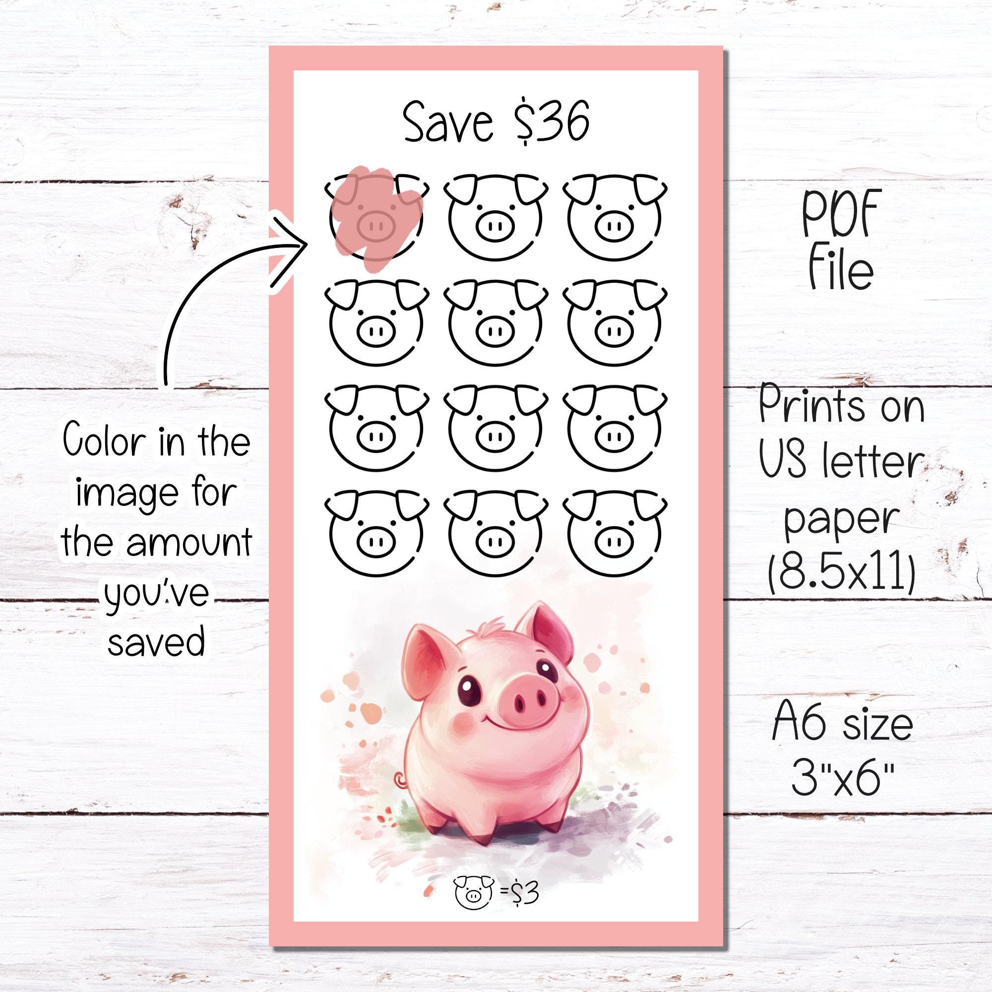 Piggy Savings Challenge Tracker | Set of 3 (PDF Digital Download) - Etsy