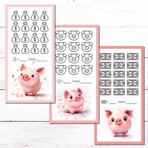 Piggy Savings Challenge Tracker | Set of 3 (PDF Digital Download) - Etsy
