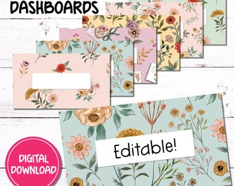 A6 Printable Dashboards Budget Binder Envelope Inserts Pink Birch Trees ...
