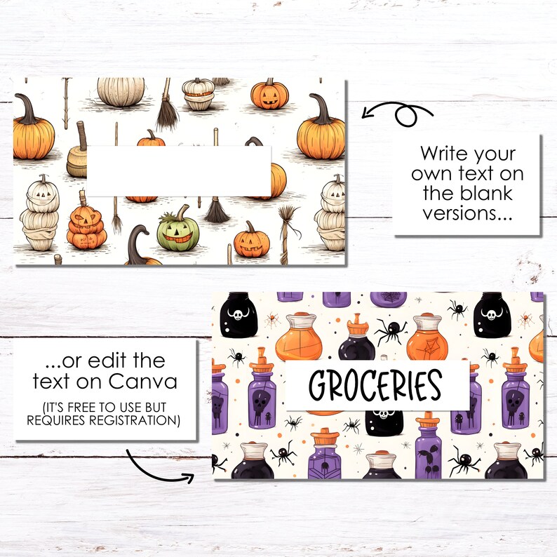A6 Printable Dashboards Budget Binder Envelope Inserts Cute Halloween ...