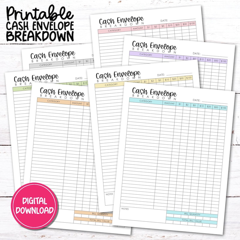Printable Cash Envelopes - Etsy