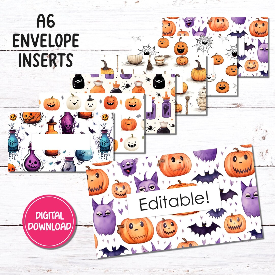 A6 Halloween Budget Binder Envelopes | Editable PDF - Etsy