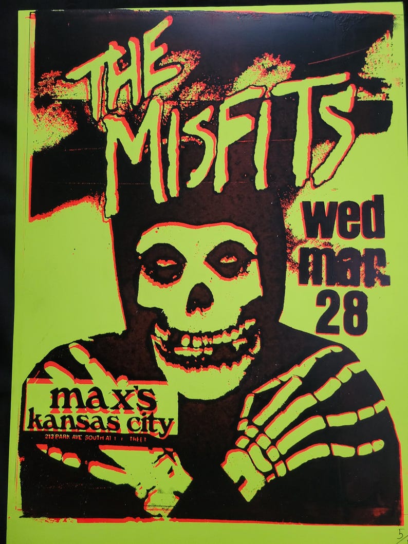Misfits Maxs Kansas City Handscreened Poster 16x22 - Etsy