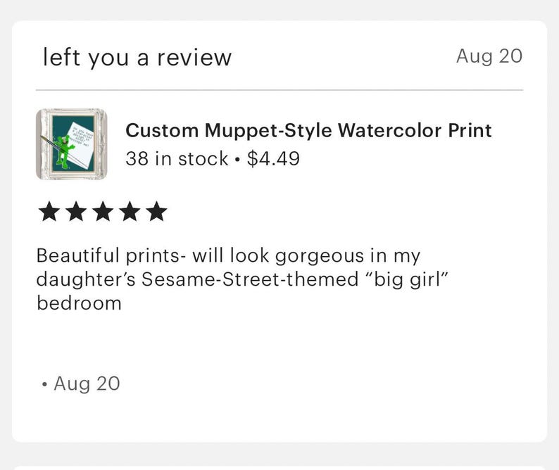 Custom Muppet-style Watercolor Print - Etsy